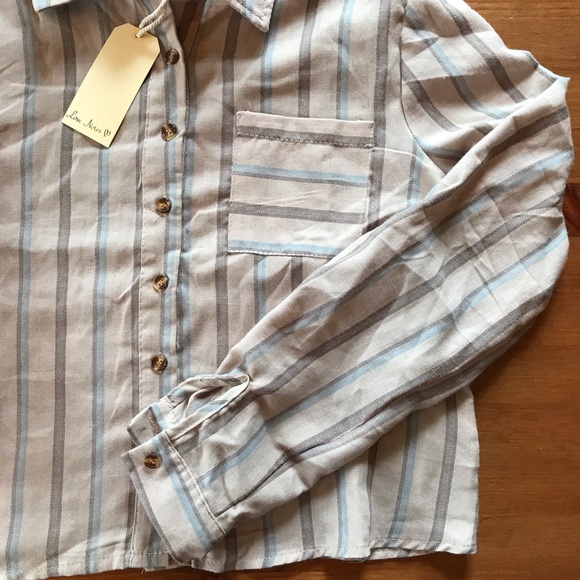 Love Notes | Tops | Nwt Love Notes Cute Crop Top Buttoned Shirt | Poshmark